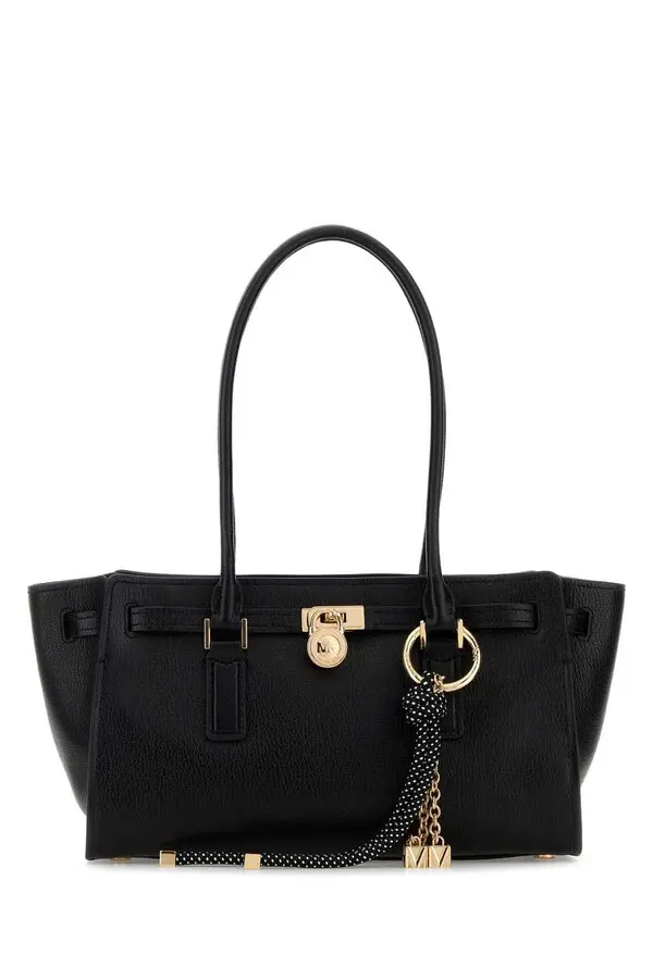 Michael Kors 33 Cm Leather Hamilton Shopping Handbag With 22 Cm Handle - Black