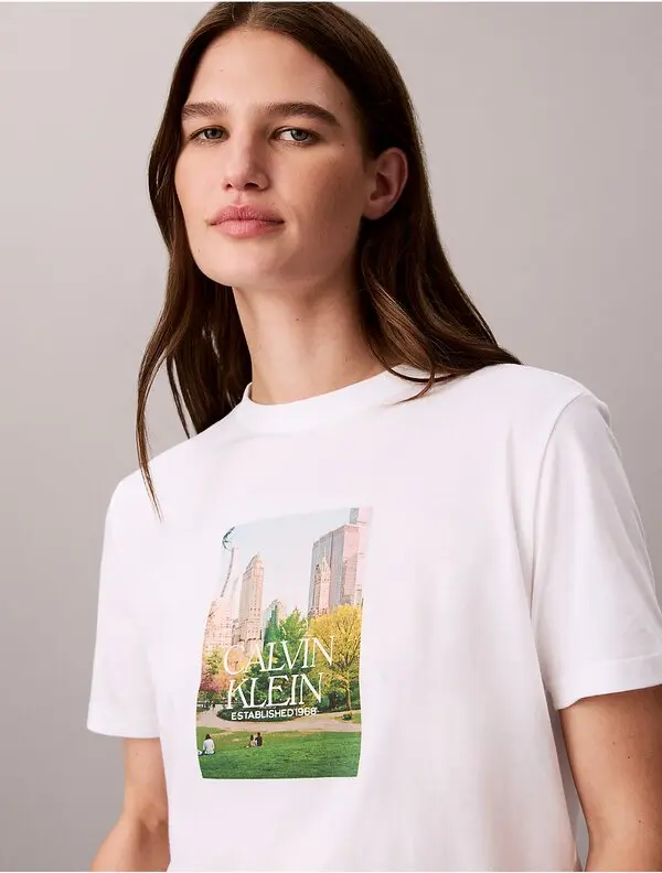 Calvin Klein Classic Central Park Graphic Tee - Bright White