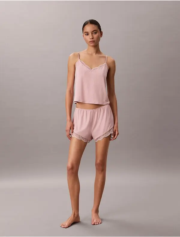 Calvin Klein Ultra Soft Modal Rib Lace Shortie - Subdued
