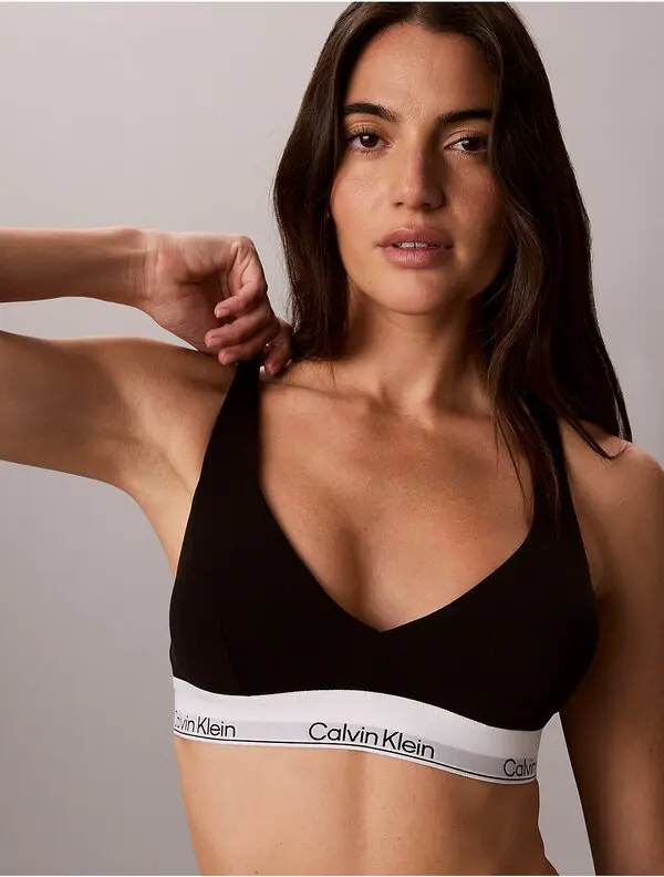Calvin Klein Icon Cotton Modal Push Up Triangle Bra - Black