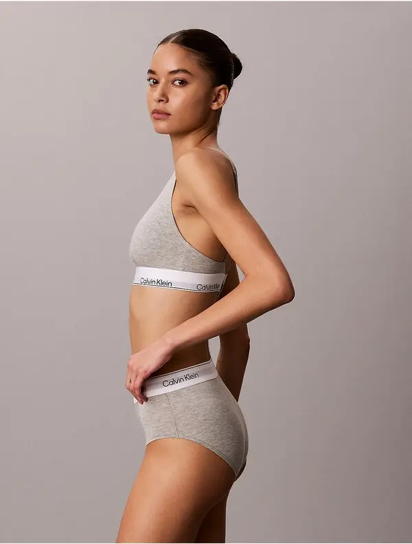 Calvin Klein Icon Cotton Modal Push Up Triangle Bra - Grey Heather