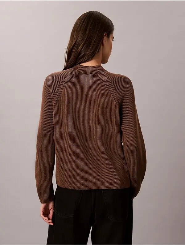 Calvin Klein Monogram Graphic Rib Sweater - Cacao Combo