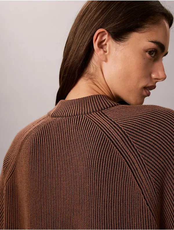 Calvin Klein Monogram Graphic Rib Sweater - Cacao Combo