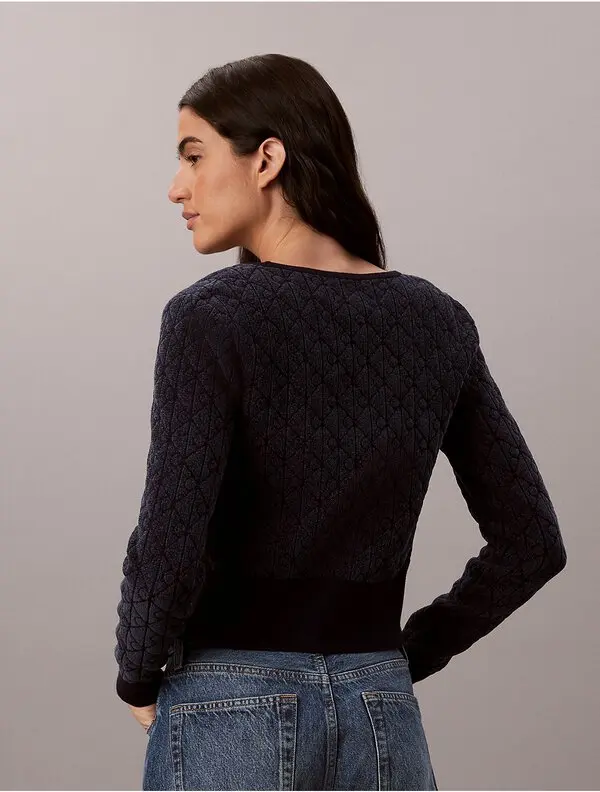 Calvin Klein Emblem Logo 2-in-1 Chenille Cardigan Set