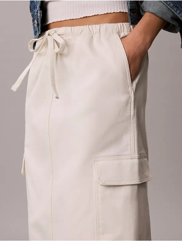 Calvin Klein Cotton Twill Cargo Skirt