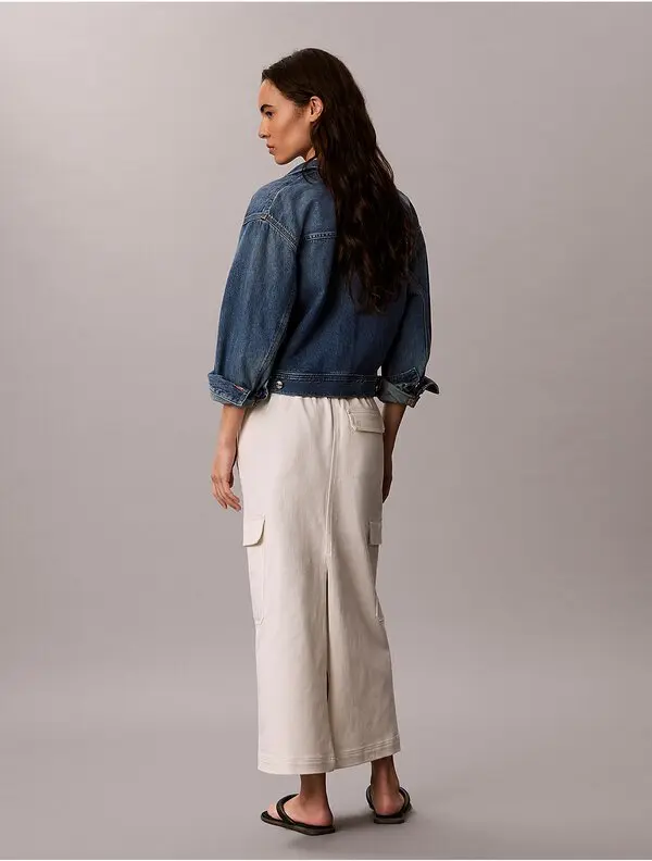 Calvin Klein Cotton Twill Cargo Skirt