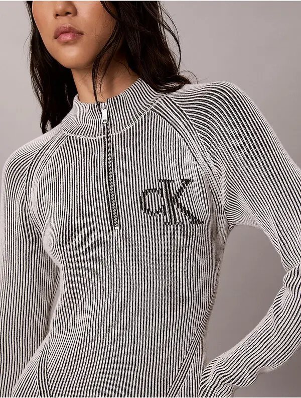 Calvin Klein Monogram Graphic Rib Mini Dress