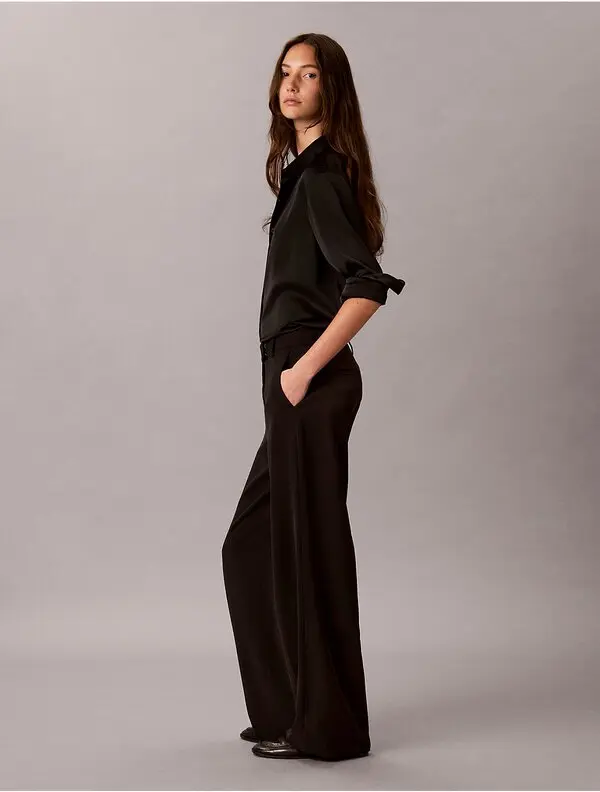 Calvin Klein Twill Wide Leg Pants