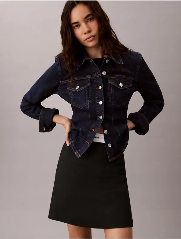 Calvin Klein Ponte Knit Logo Waistband Mini Skirt