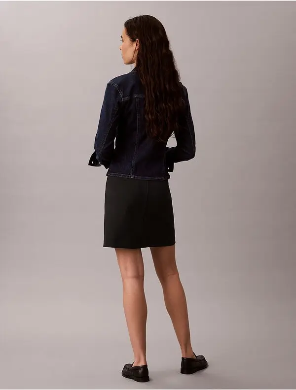 Calvin Klein Ponte Knit Logo Waistband Mini Skirt