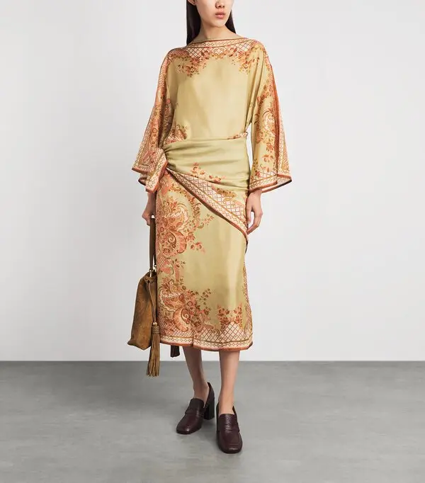 Zimmermann Silk Aster Tunic Midi Dress - Grey