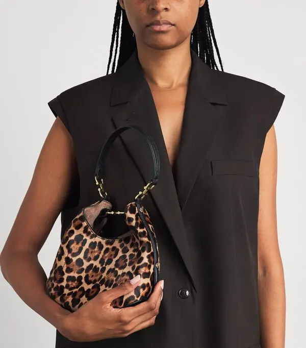 Harrods Small Pony Leopard Penny Shoulder Bag