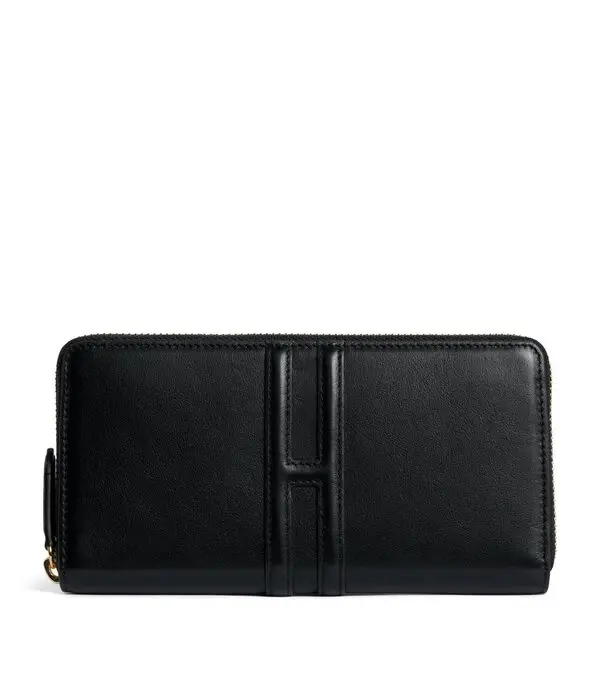 Harrods Large Leather Zip-around Wallet - Black