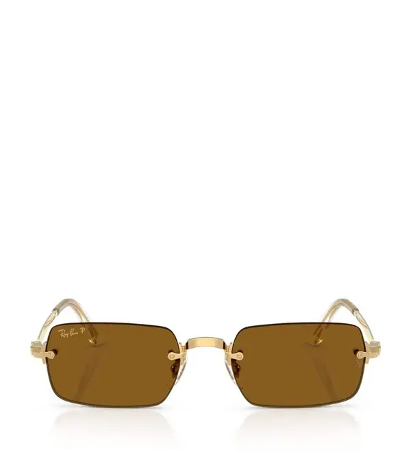 Ray-ban By A$ap Rocky Rectangle Sunglasses - Gold