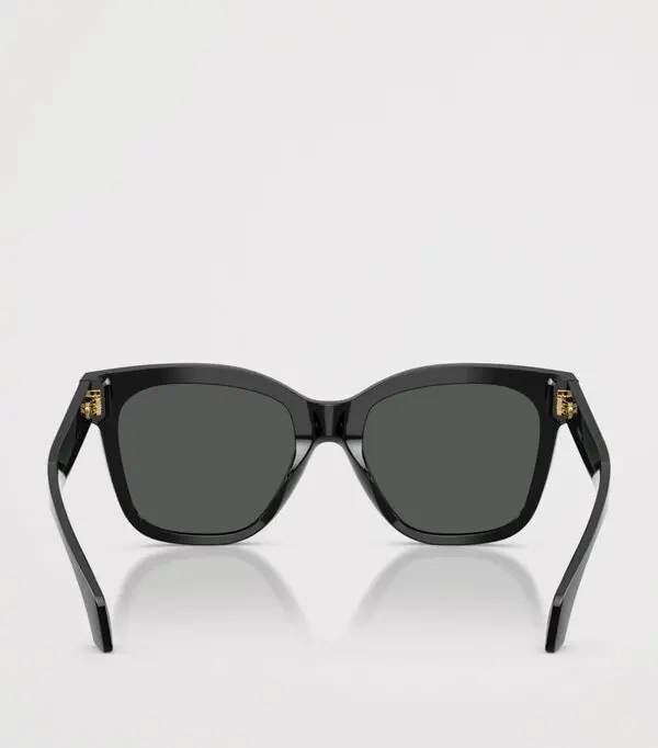 Versace Acetate Square Frame Sunglasses With Gold Tone Medusa Head Logo