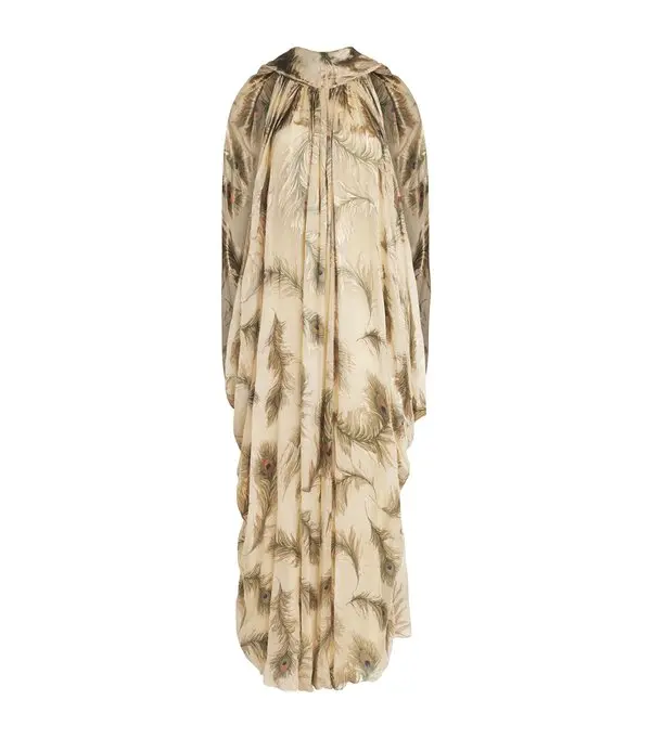 Zimmermann Silk Printed Burnout Halter Maxi Dress - Ivory