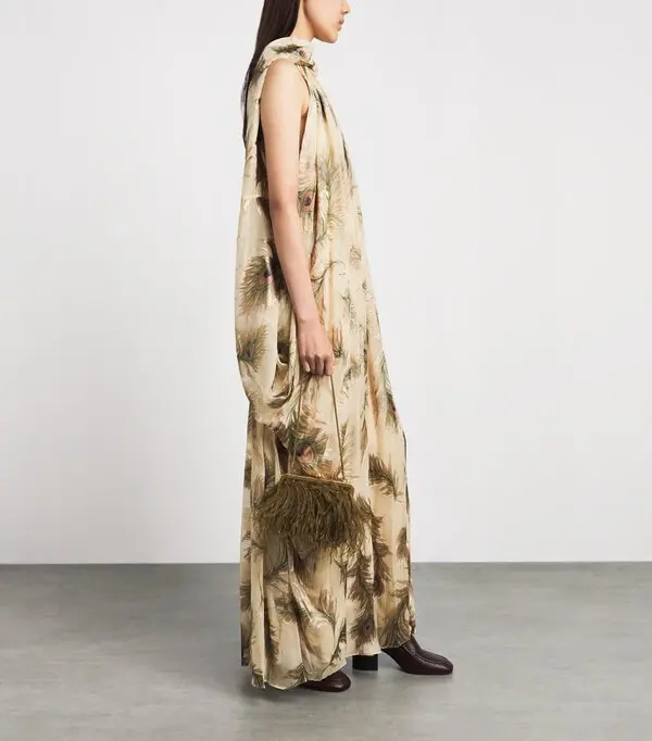Zimmermann Silk Printed Burnout Halter Maxi Dress