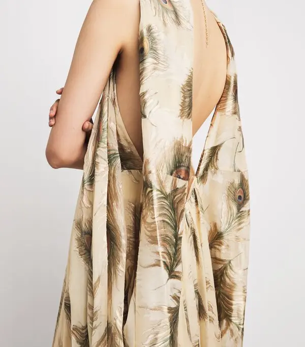Zimmermann Silk Printed Burnout Halter Maxi Dress