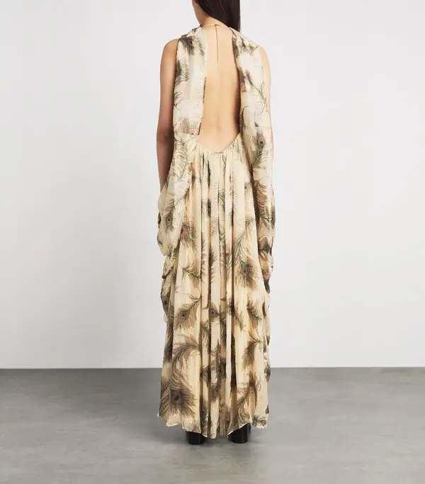 Zimmermann Silk Printed Burnout Halter Maxi Dress