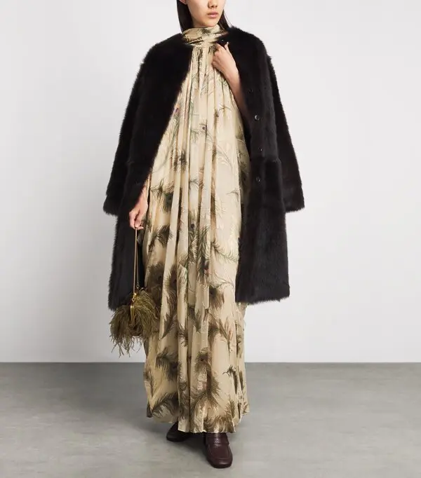 Zimmermann Silk Printed Burnout Halter Maxi Dress