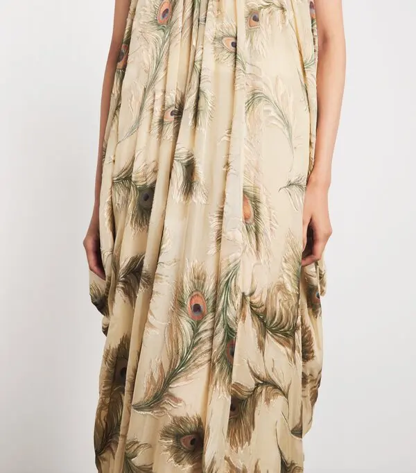 Zimmermann Silk Printed Burnout Halter Maxi Dress