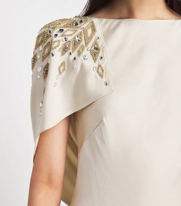 Jenny Packham Satin Ophelia Cape Gown