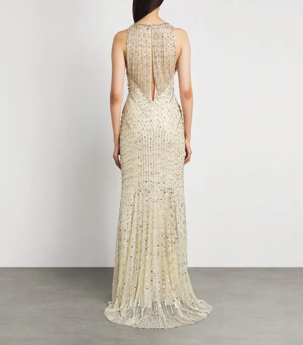 Jenny Packham Embellished Atlas Gown