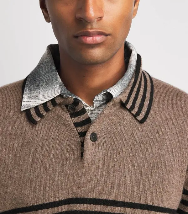 Paul Smith Cashmere Stripe Polo Sweater