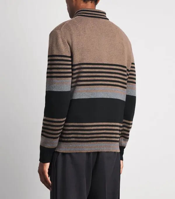 Paul Smith Cashmere Stripe Polo Sweater