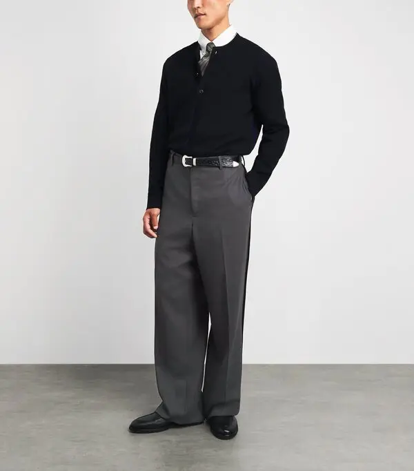 Paul Smith Wool Relaxed Pleated Trousers - Black