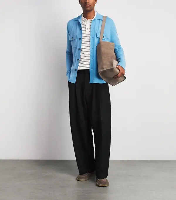 ALLUDE Virgin Wool-cashmere Overshirt - Blue