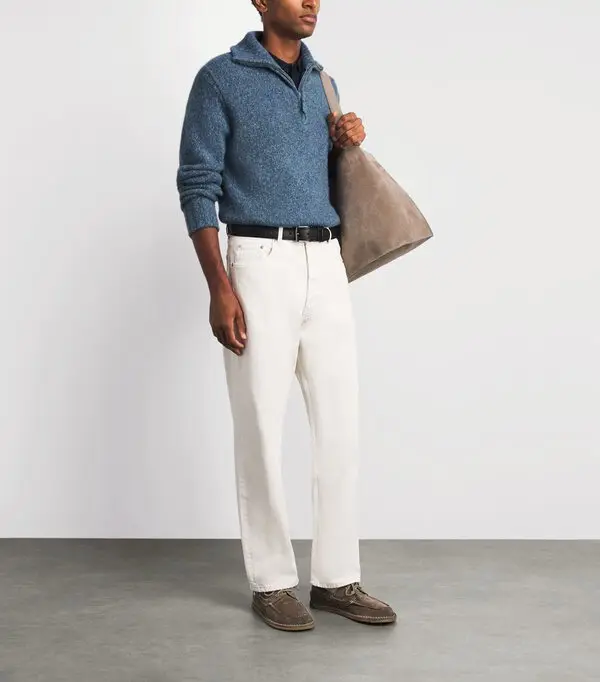 ALLUDE Cashmere Quarter-zip Sweater