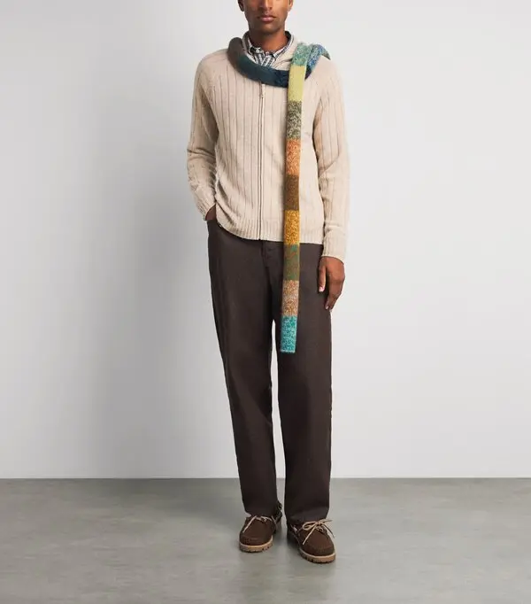 ALLUDE Wool-cashmere Rib-knit Cardigan