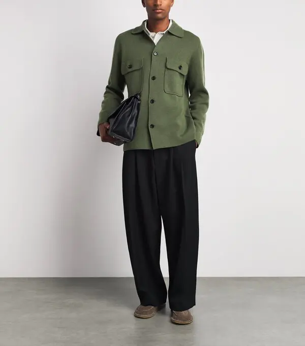 ALLUDE Virgin Wool-cashmere Overshirt - Green