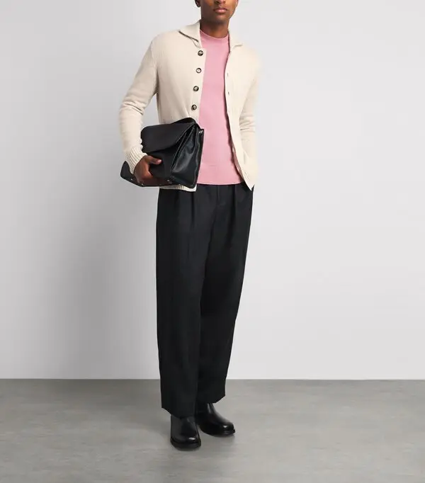 ALLUDE Wool-cashmere Collared Cardigan