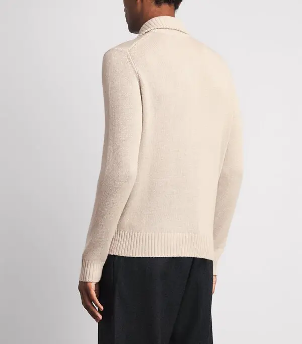 ALLUDE Wool-cashmere Collared Cardigan
