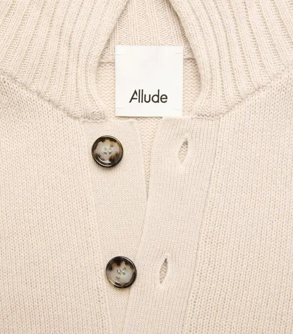 ALLUDE Wool-cashmere Collared Cardigan