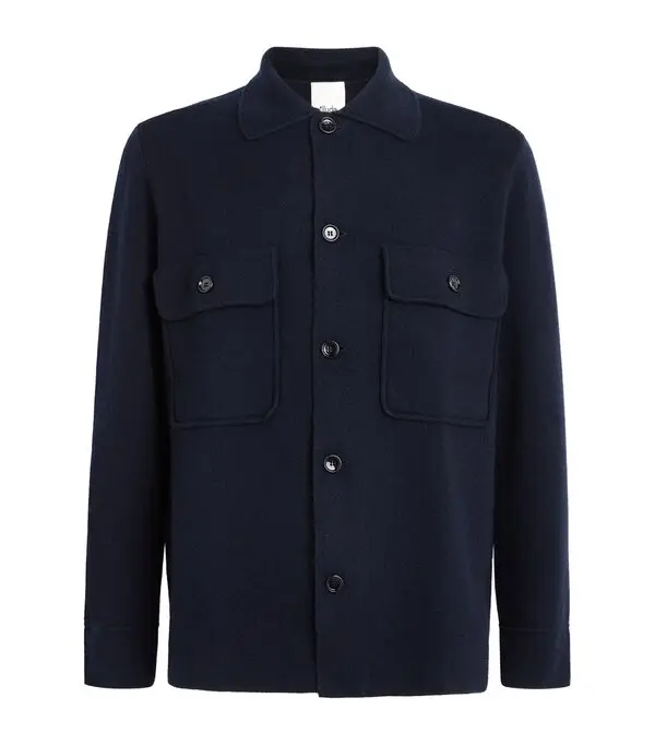 ALLUDE Virgin Wool-cashmere Overshirt - Navy