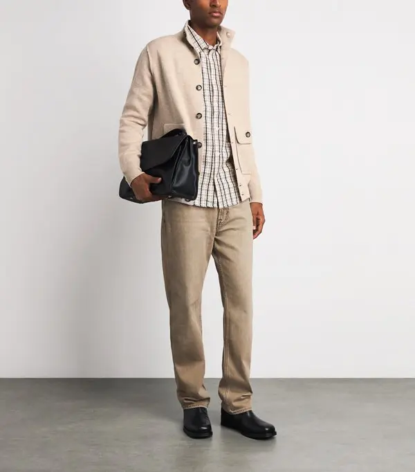 ALLUDE Wool-cashmere High-neck Cardigan
