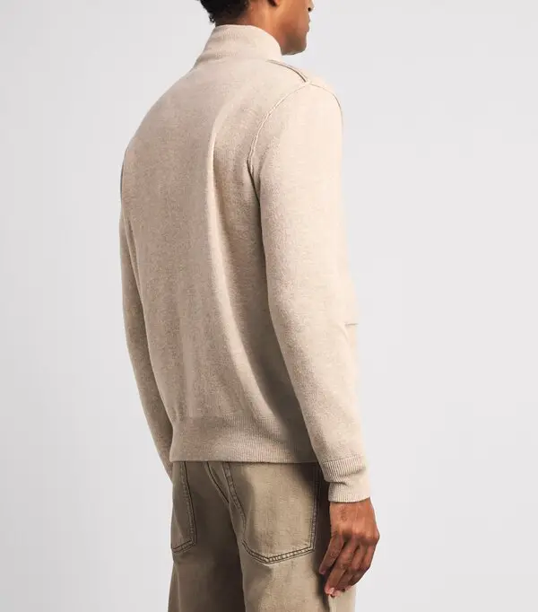 ALLUDE Wool-cashmere High-neck Cardigan