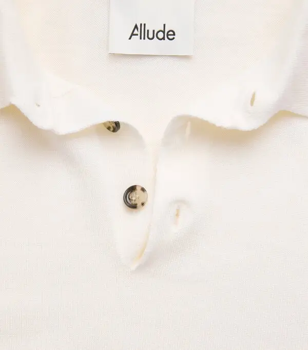 ALLUDE Virgin Wool Open-collar Polo Sweater