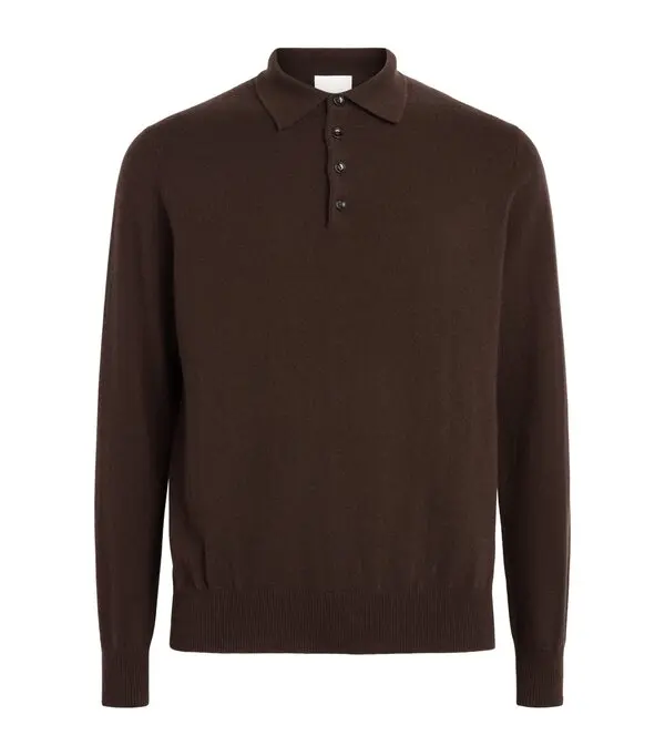 ALLUDE Virgin Wool Open-collar Polo Sweater