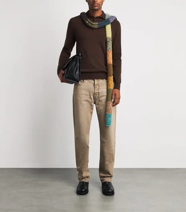 ALLUDE Virgin Wool Open-collar Polo Sweater