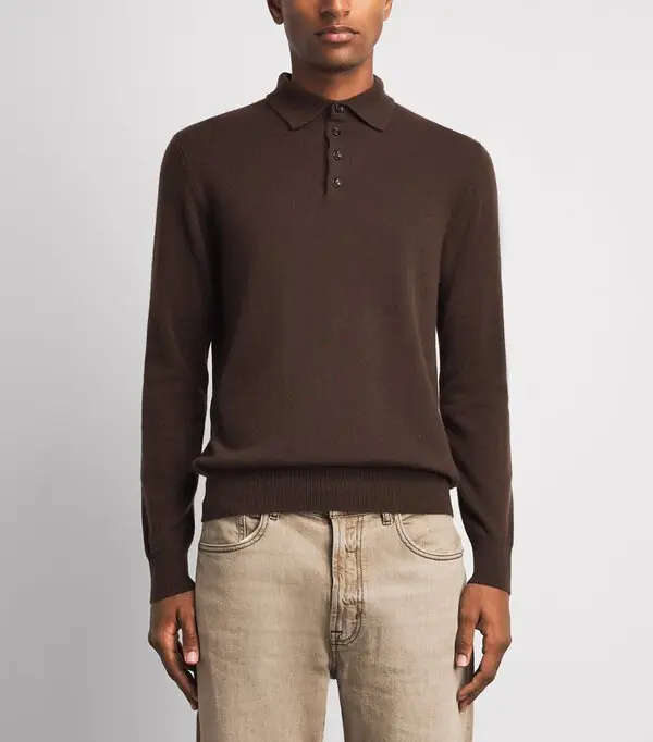 ALLUDE Virgin Wool Open-collar Polo Sweater