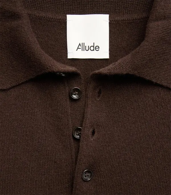 ALLUDE Virgin Wool Open-collar Polo Sweater