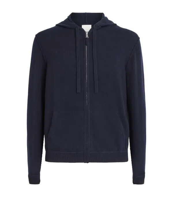 ALLUDE Wool-cashmere Zip-up Hoodie - Navy