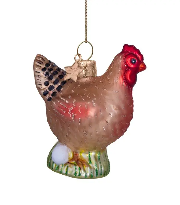 Harrods Glass Chicken Tree Decoration