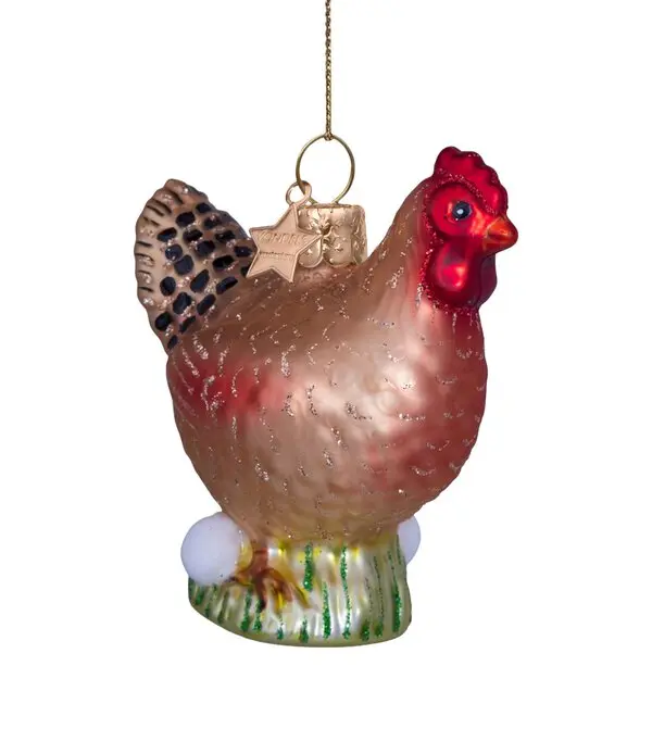Harrods Glass Chicken Tree Decoration