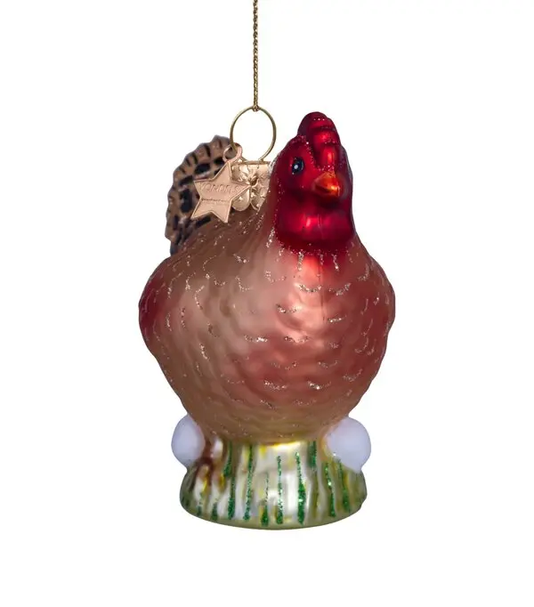 Harrods Glass Chicken Tree Decoration