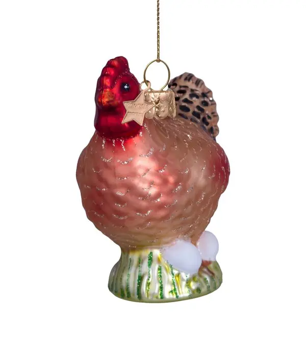 Harrods Glass Chicken Tree Decoration